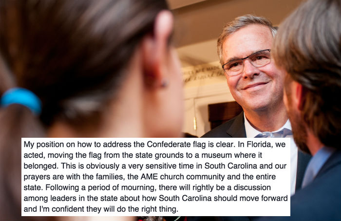 Jeb Bush Says Florida 'Acted,' Moved Confederate Flag Into Museum