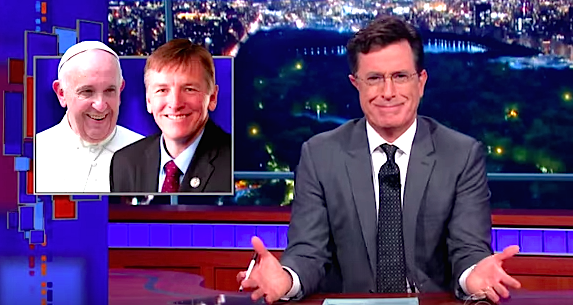 ‘C’mon!’: Colbert Rips into Catholic Congressman for Boycotting the Pope