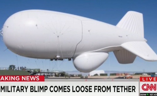 NORAD Spy Blimp Adrift Over Pennsylvania VIDEO
