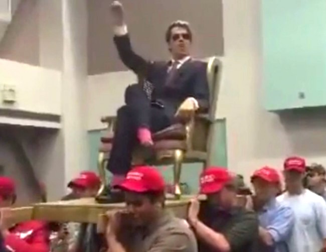 Milo Yiannopoulos Literally Carried Into UCSB Event on a Throne While ...