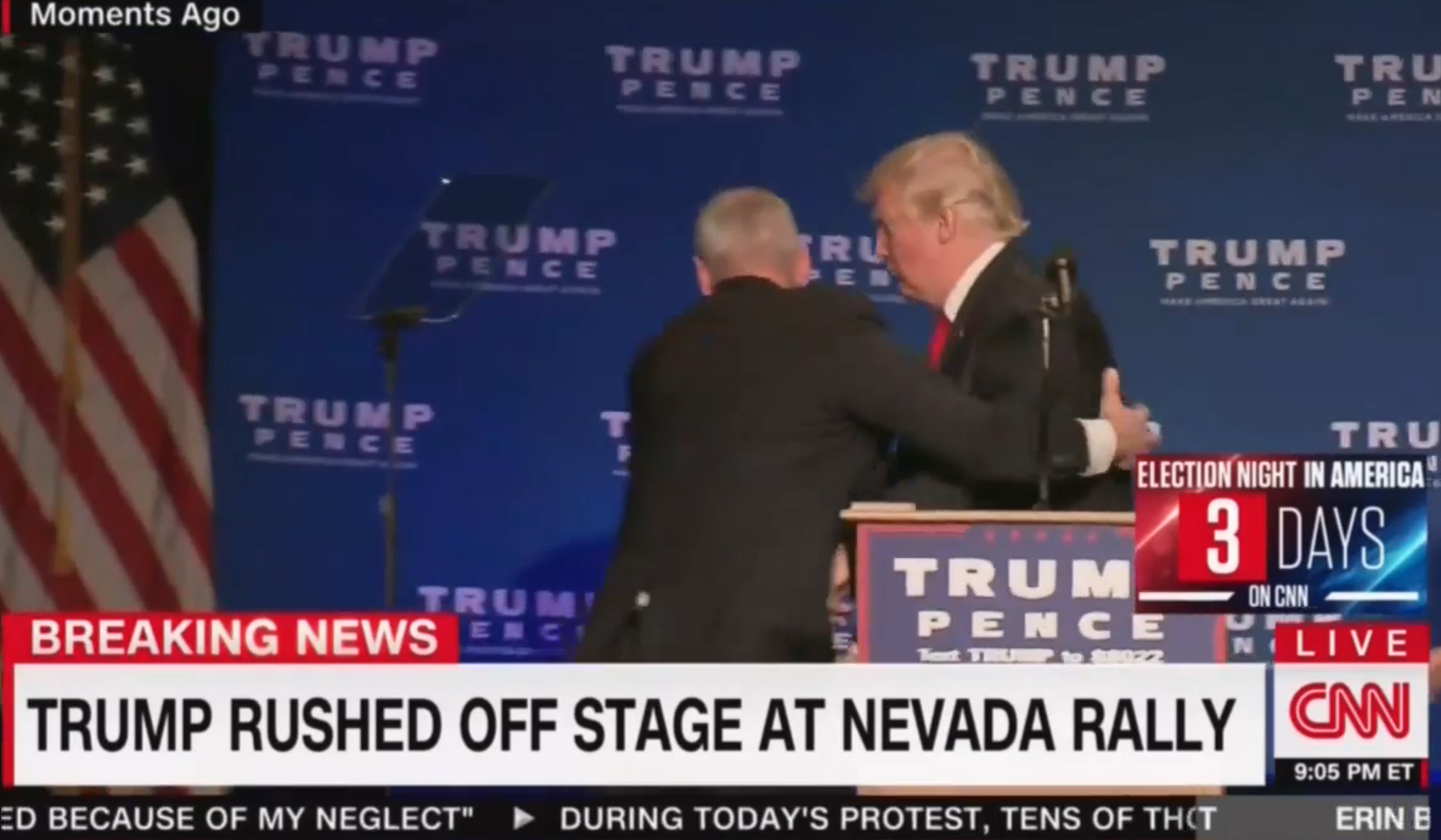 Donald Trump Rushed Off Stage at Nevada Rally by Secret Service