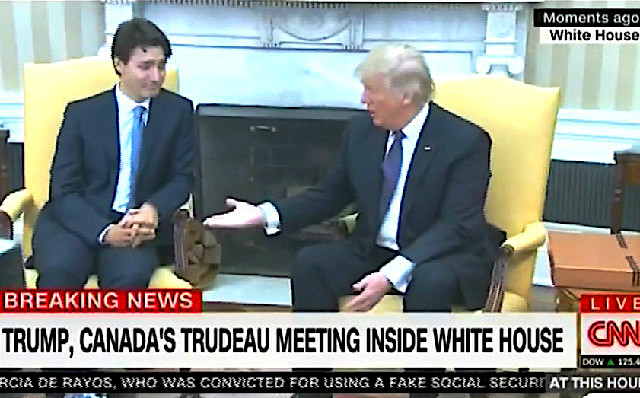 ‘I Think They Might Want a Handshake’: Trump and Trudeau Have Awkward ...