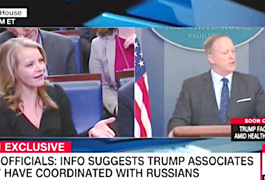 Spicer Battles With Sara Murray Over Anonymous Sources and Trump/Russia ...
