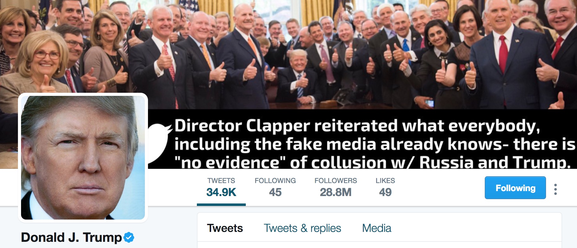 ‘Oh God’: Twitter Reacts to Trump’s New Twitter Profile Header After ...