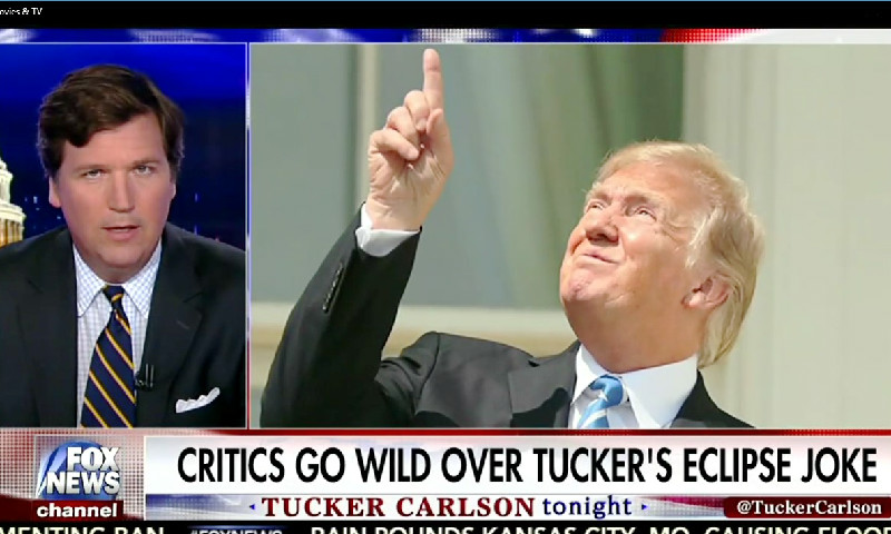 Tucker Carlson Chides Media For Not Getting His Trump Eclipse Joke