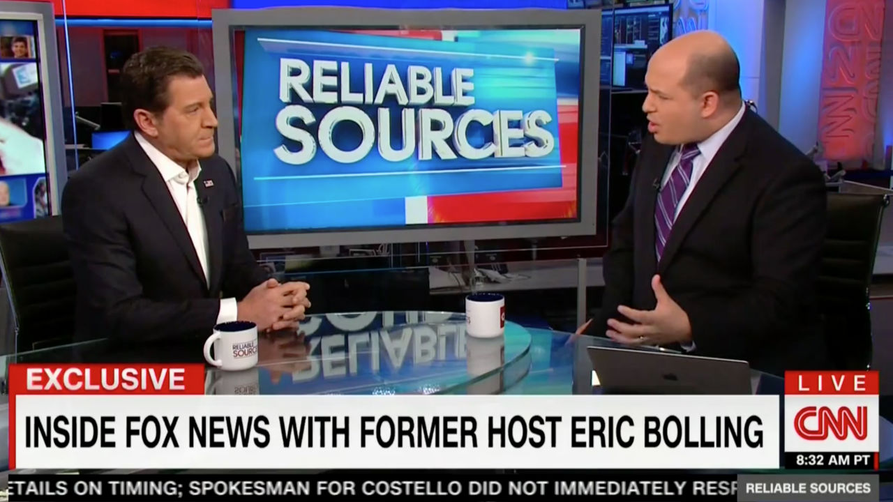 Brian Stelter Presses Eric Bolling on Potential White House Role, Fox ...