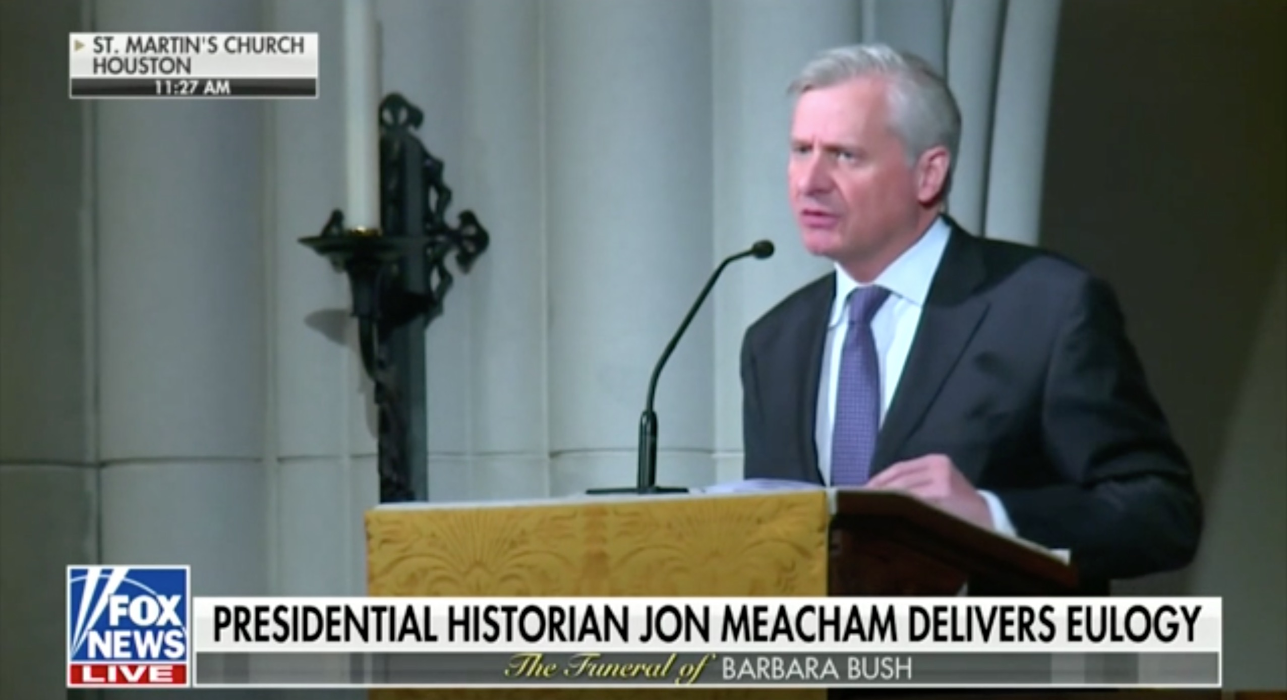 Presidential Historian Jon Meacham Gives Candid and Moving Eulogy at ...