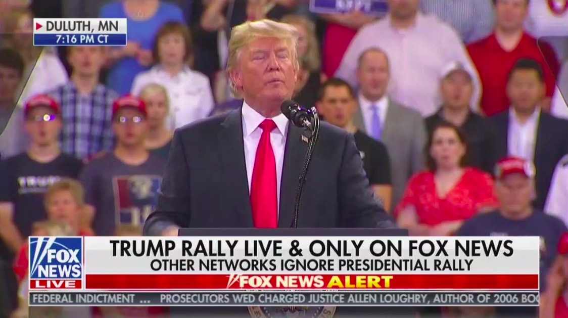 Fox News Chyron Trashes Other Networks For ‘Ignoring’ Trump’s ‘Presidential’ Rally