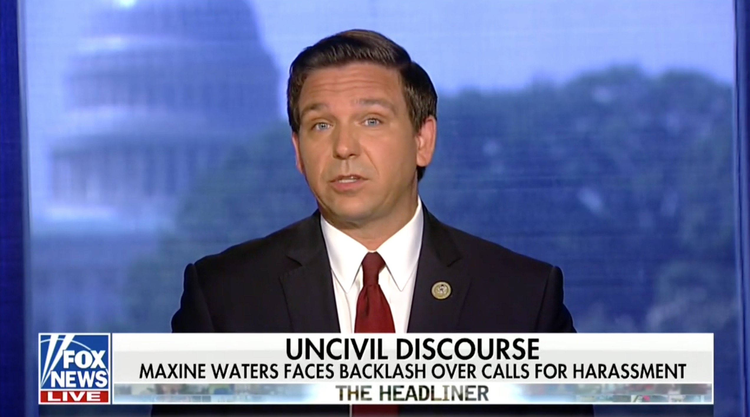 Rep. DeSantis Says Maxine Waters ‘Unfit to Serve’ For Rhetoric, Fox ...