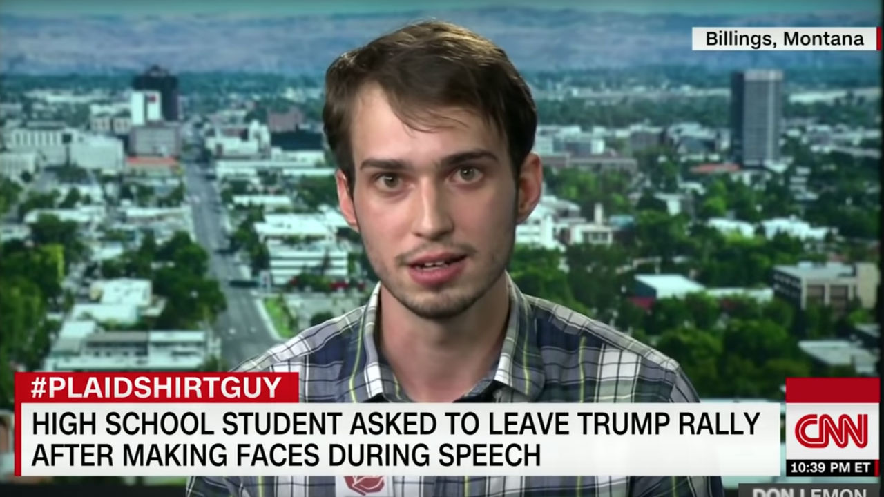 Plaid Shirt Guy Tyler Linfesty Speaks Out on CNN