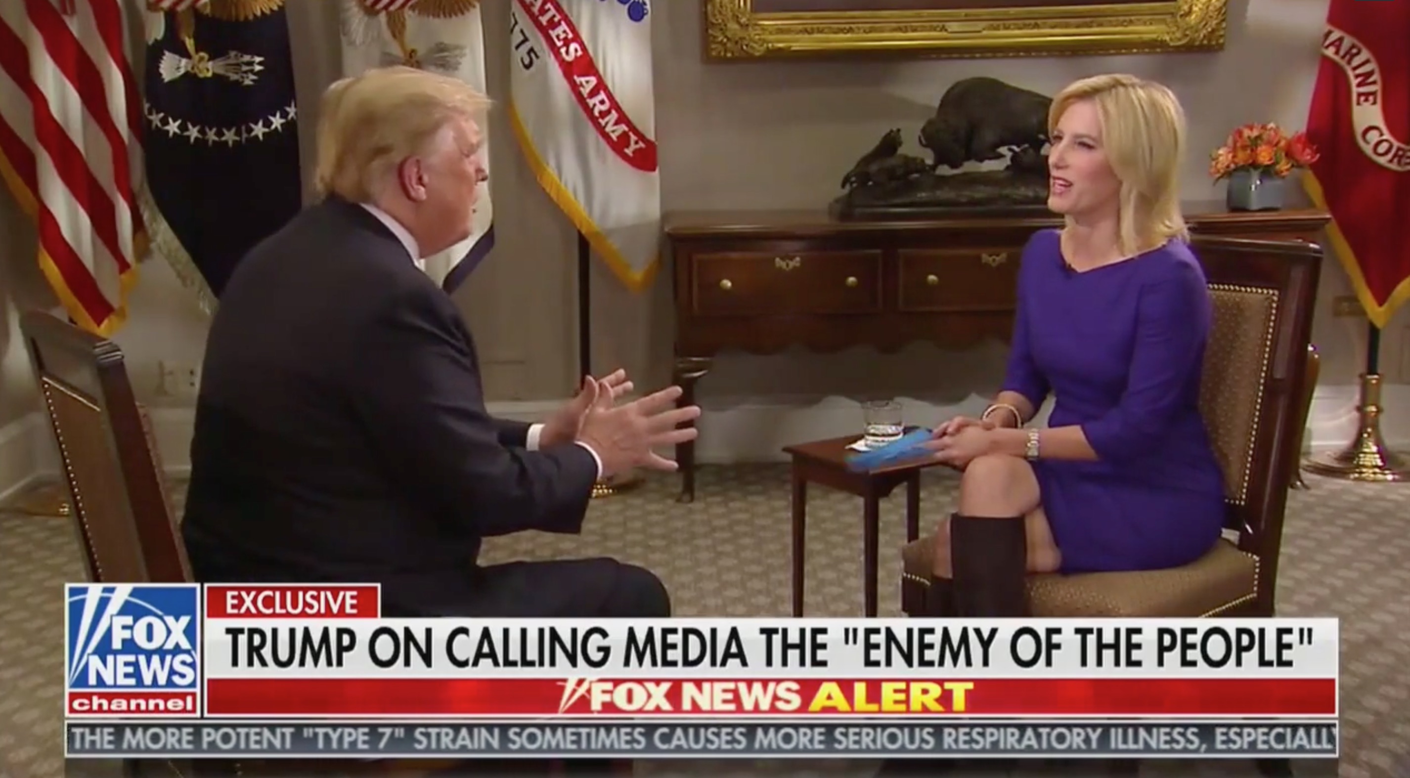 Laura Ingraham Presses Trump on Calling The Media 'The Enemy'