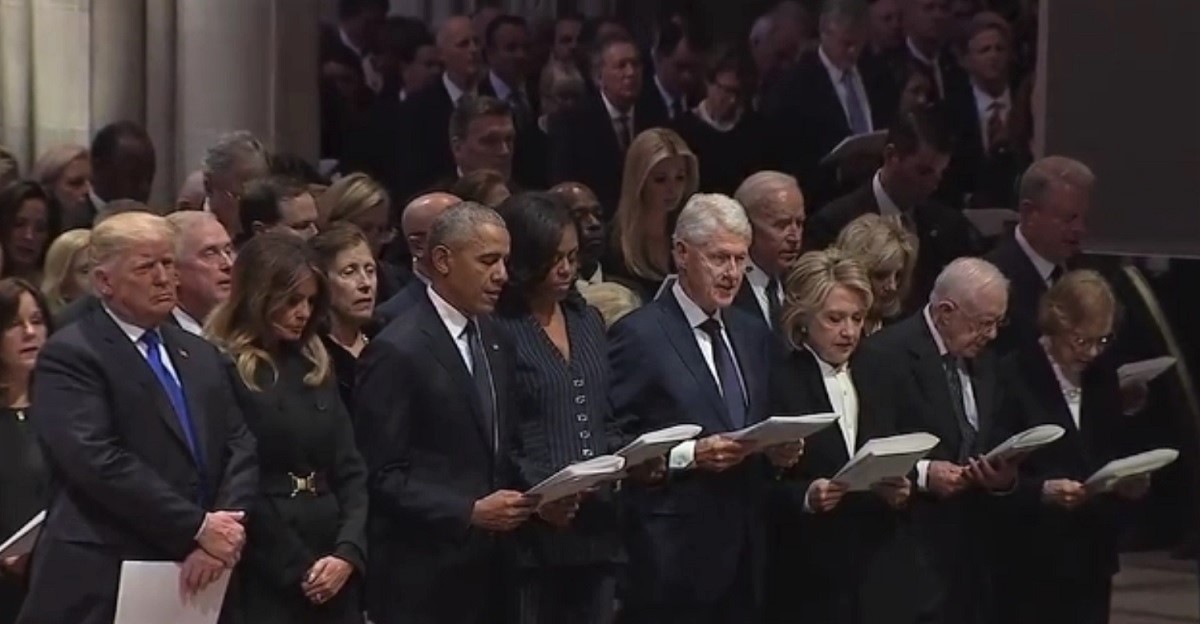Trump Takes Flak for Failing to Recite Apostle’s Creed at Bush Funeral