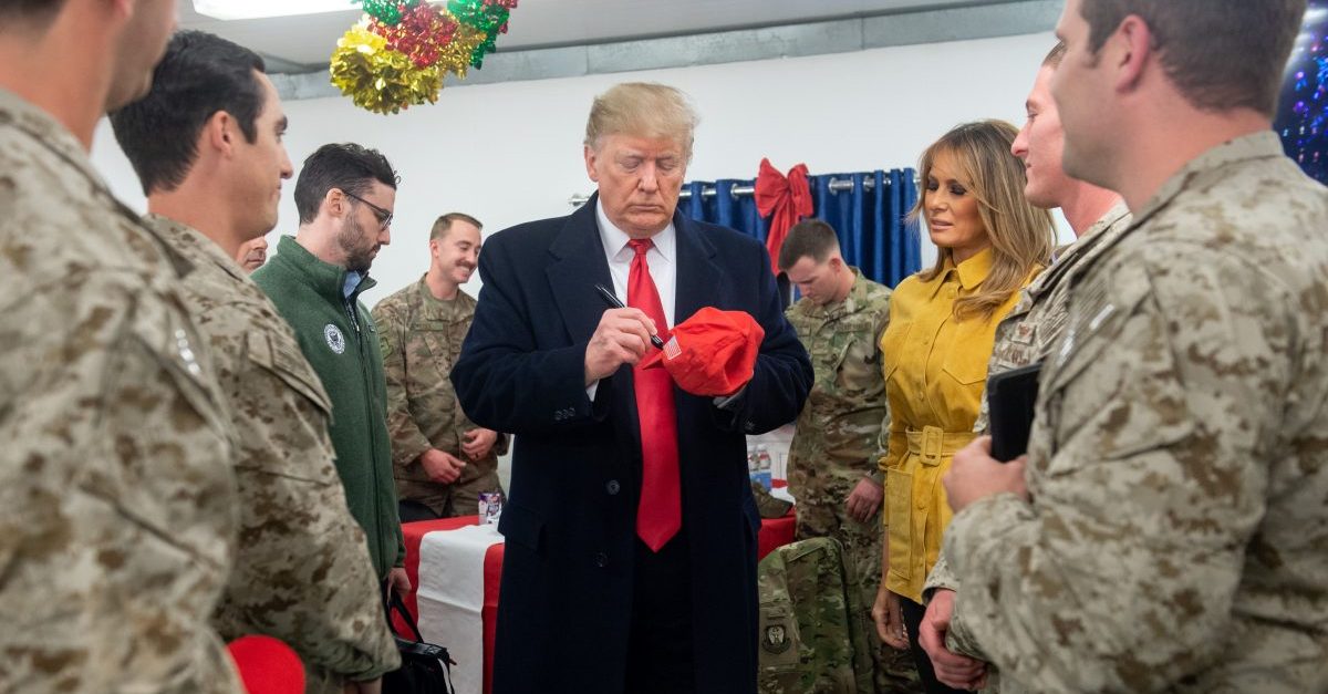Trump Critics Try to Have It Both Ways On Visit to Troops