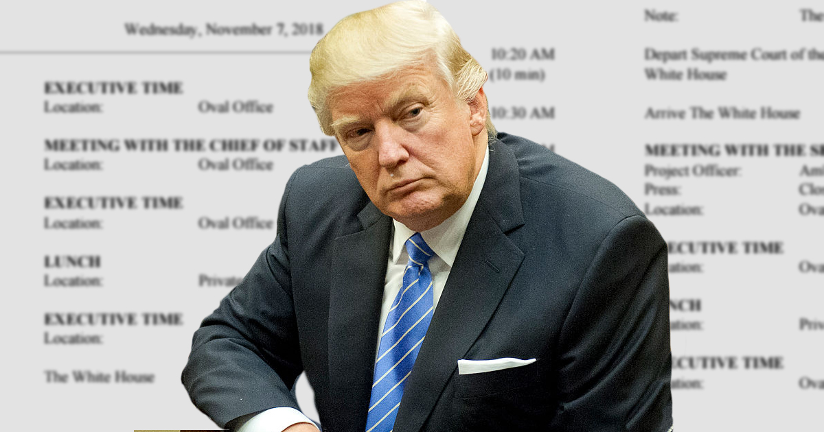 White House Refuse to Publish Details of Trump's Executive Time
