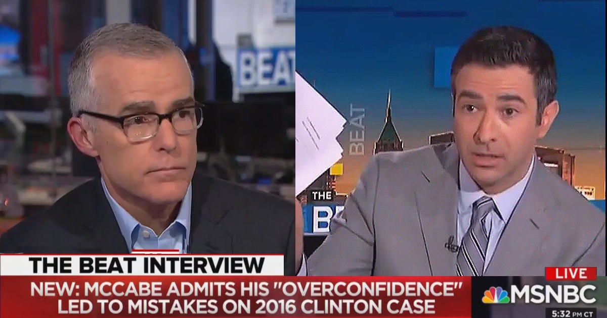 MSNBC’s Ari Melber Grills Andrew McCabe: The Rosenstein Memo is ‘Not ...