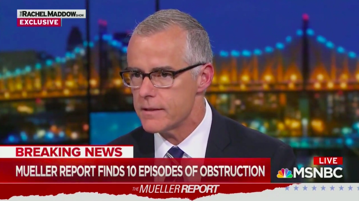 McCabe: Mueller Gave 'Avalanche of Evidence' on Obstruction