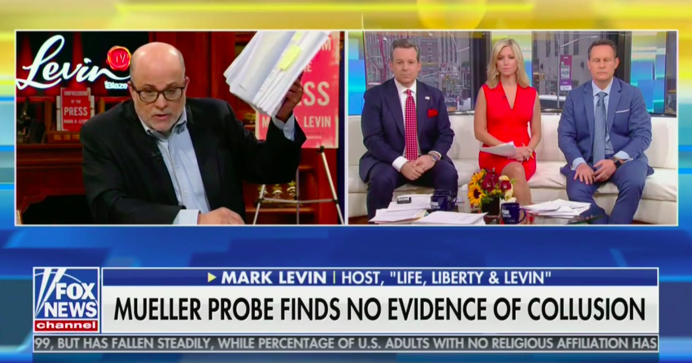 Screaming Mark Levin Stuns Fox & Friends with Mueller Rant at 8 AM