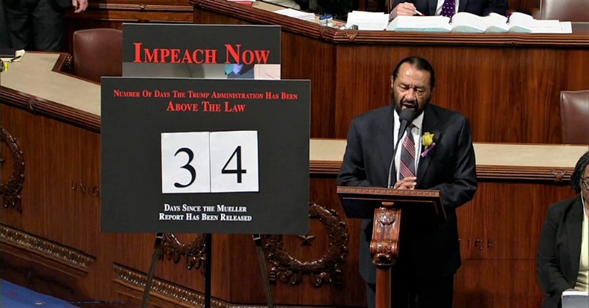 Dem Al Green Welcomes Justin Amash to the Impeach Trump Club: 'You Won ...