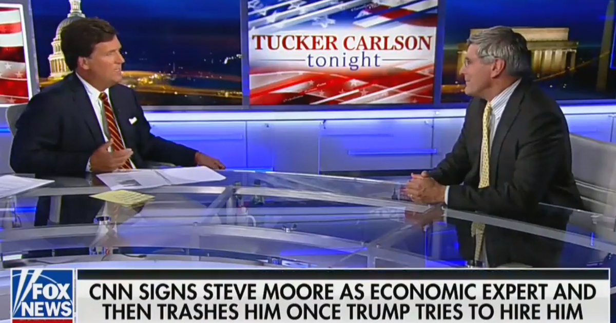 Stephen Moore and Tucker Carlson Hit CNN for Hiring, then Trashing Moore