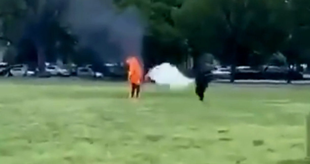Dramatic Videos Show Moment Man Set Self on Fire Near White House