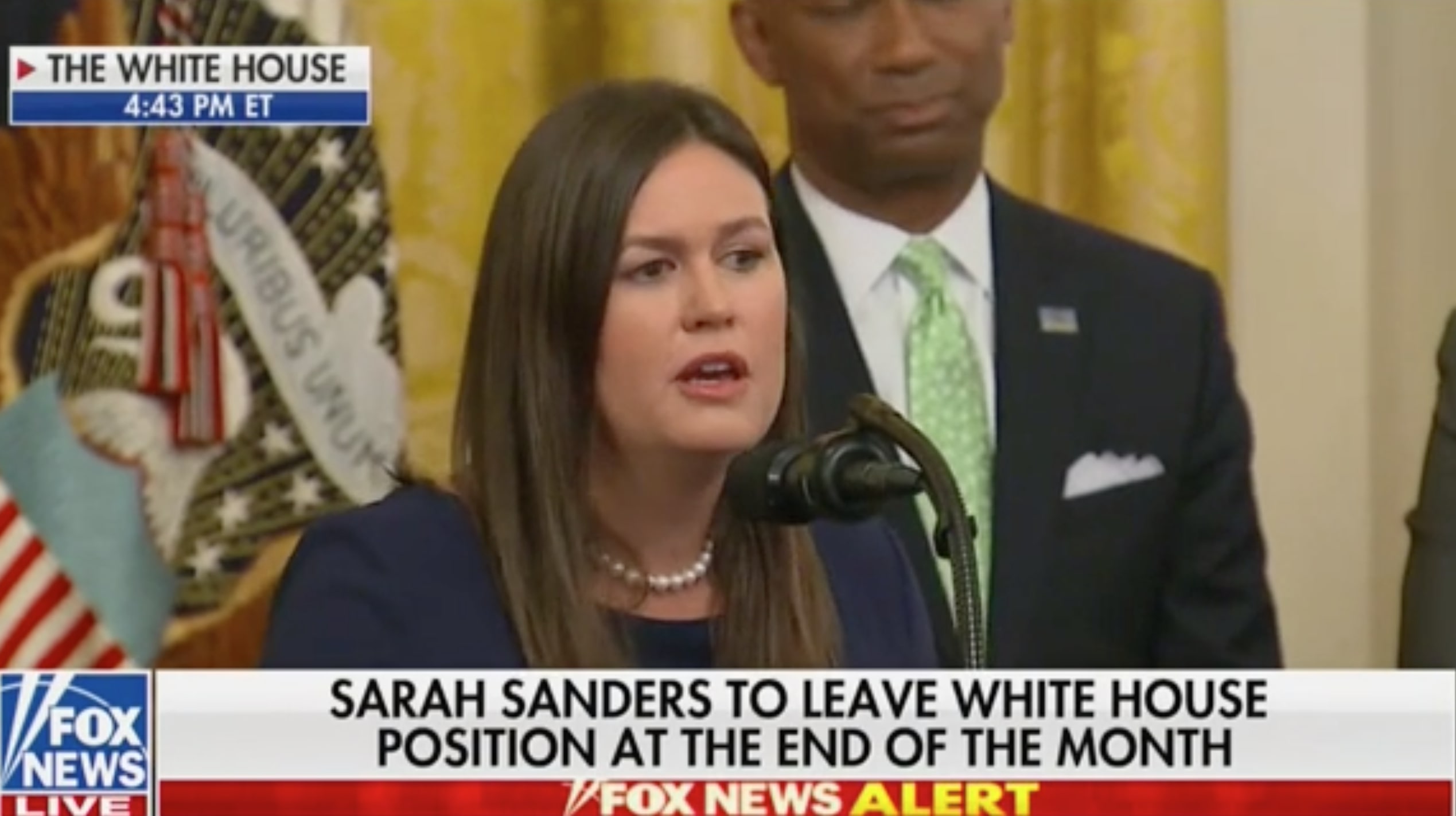Sarah Sanders Gets Emotional in Her White House Goodbye