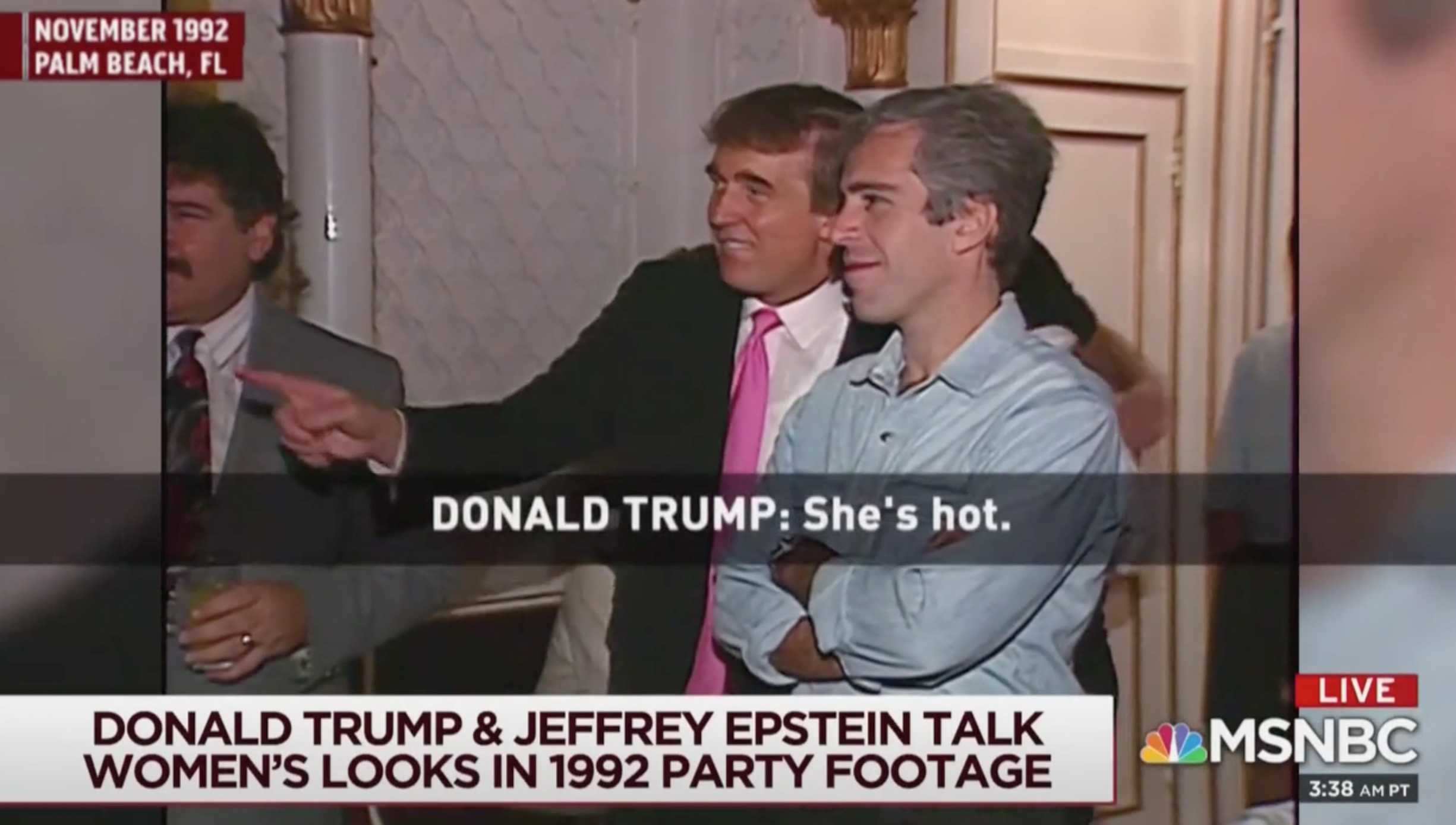 Trump and Jeffrey Epstein Footage Mar a Lago in 1992