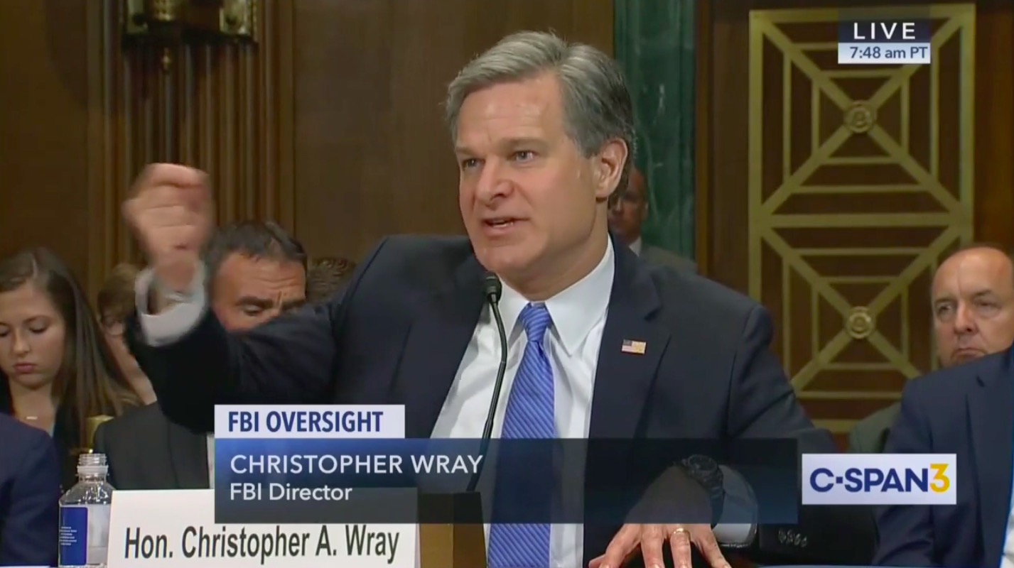 FBI's Chris Wray: Majority Domestic Terrorism is White Supremacist