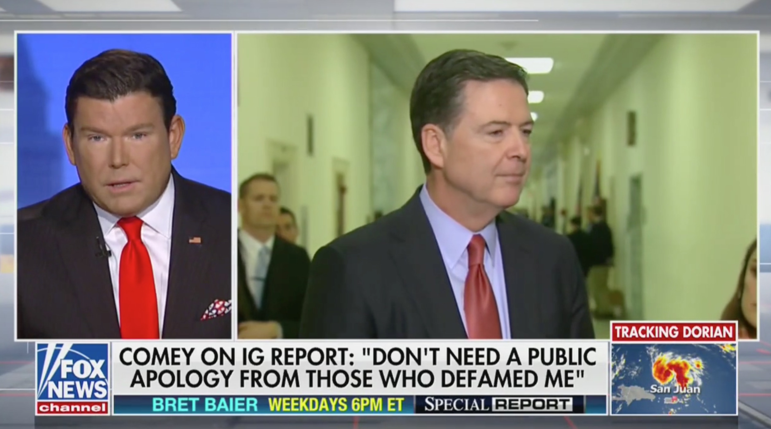Bret Baier Slams James Comey's 'Crowing' Over IG Report