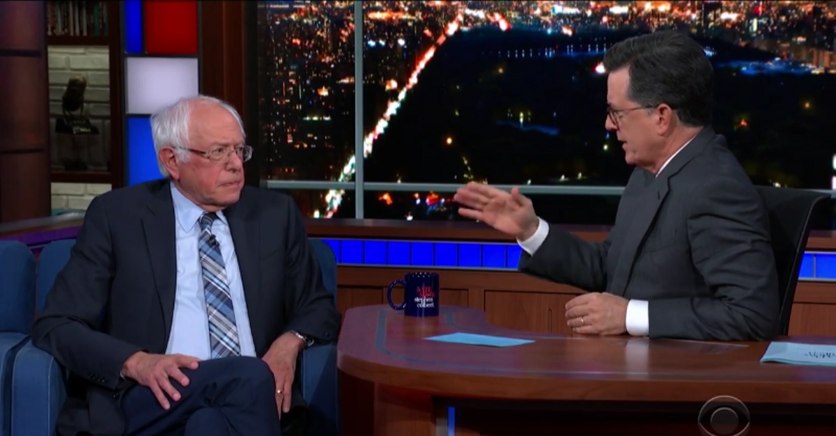 Stephen Colbert Gets Bernie Sanders to Answer the Question Elizabeth ...