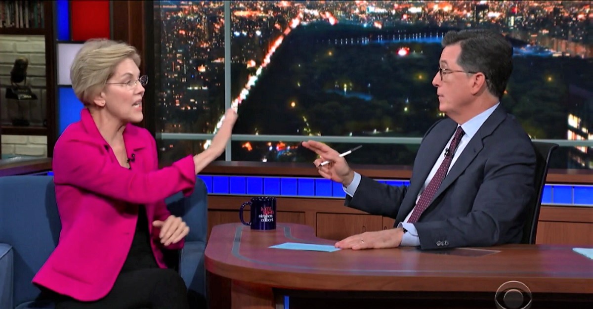 Stephen Colbert Calls Out Elizabeth Warren on Middle Class Taxes