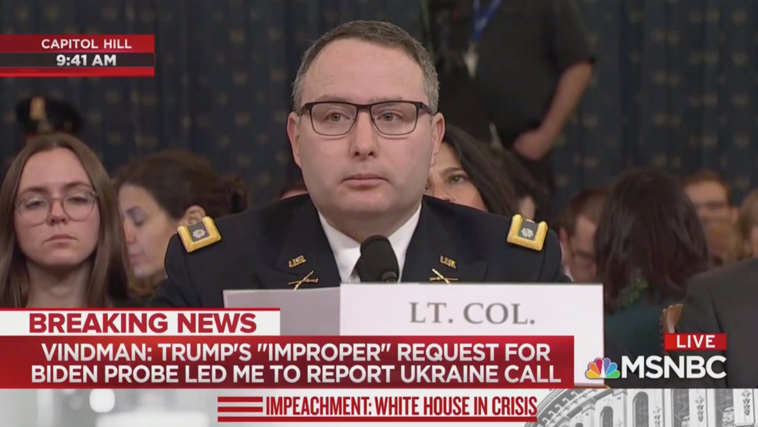 Alexander Vindman Testifies on Trump's 'Improper' Conduct