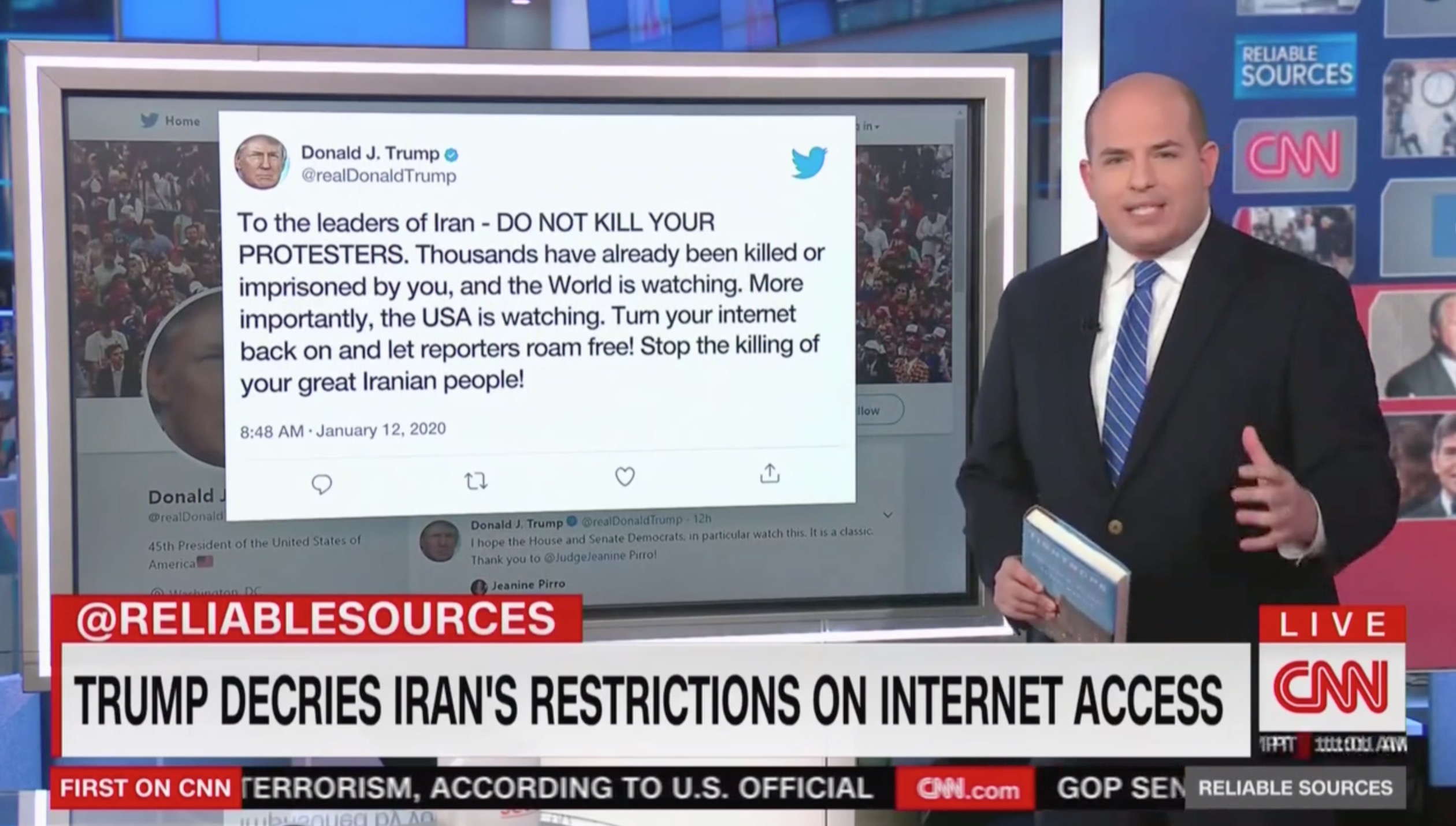 Brian Stelter Gives Trump Credit for Iran, Reporters Tweet