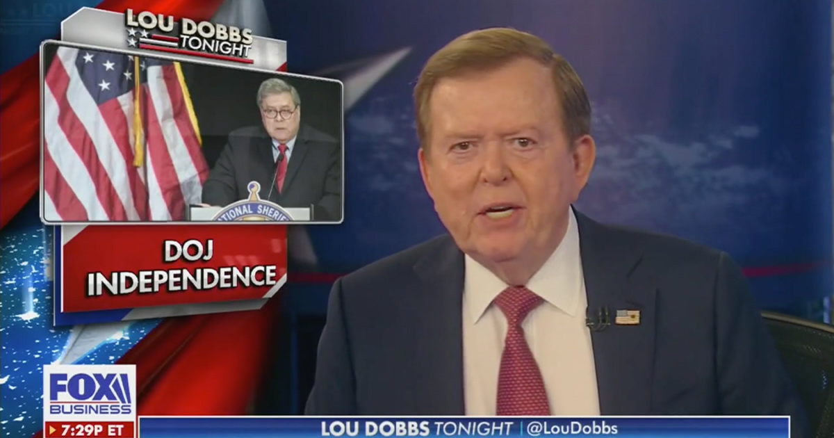 Lou Dobbs Goes Off on Idea of Independent DOJ
