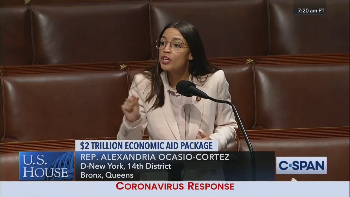 AOC Rails Against 'Corporate Bailout' Coronavirus Bill: 'Shame!'