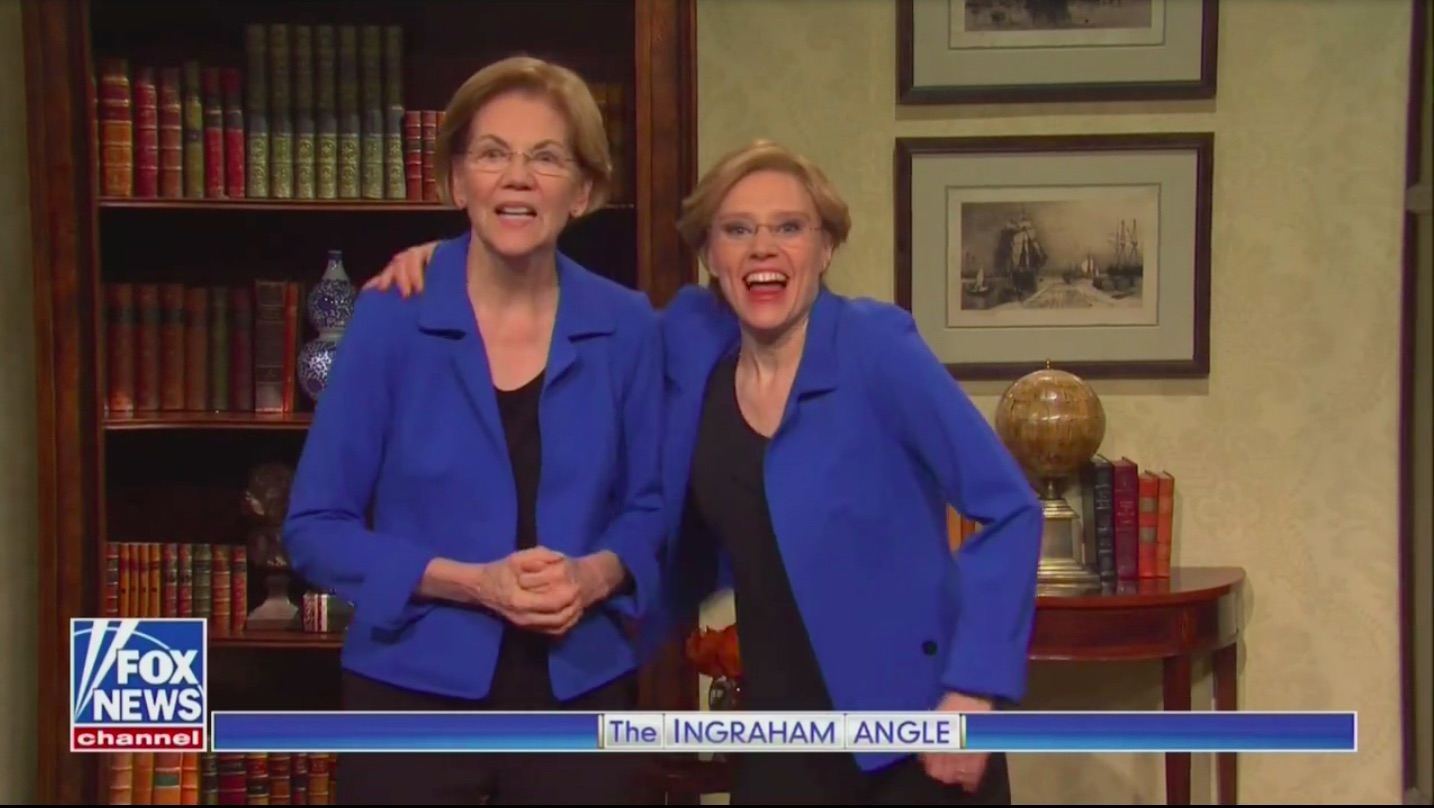 Elizabeth Warren Pops Up in SNL Cold Open to Joke About Giving ...