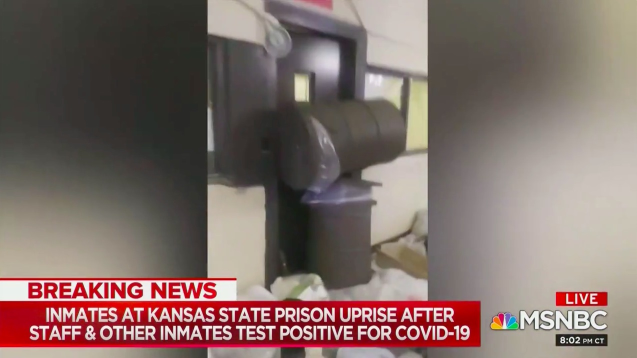 Footage of Kansas Prison Riot Where 75% of Inmates Have Covid-19