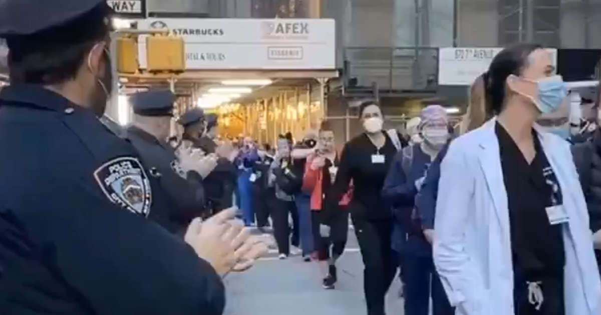 VIDEO: NYPD Officers Cheer Coronavirus Hospital Workers