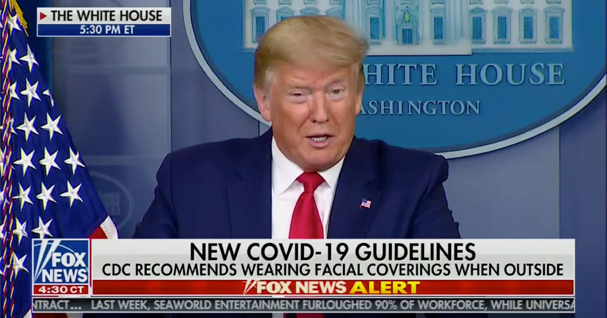 Trump Shares CDC Recommendation Americans Should Wear Non-Medical Face ...