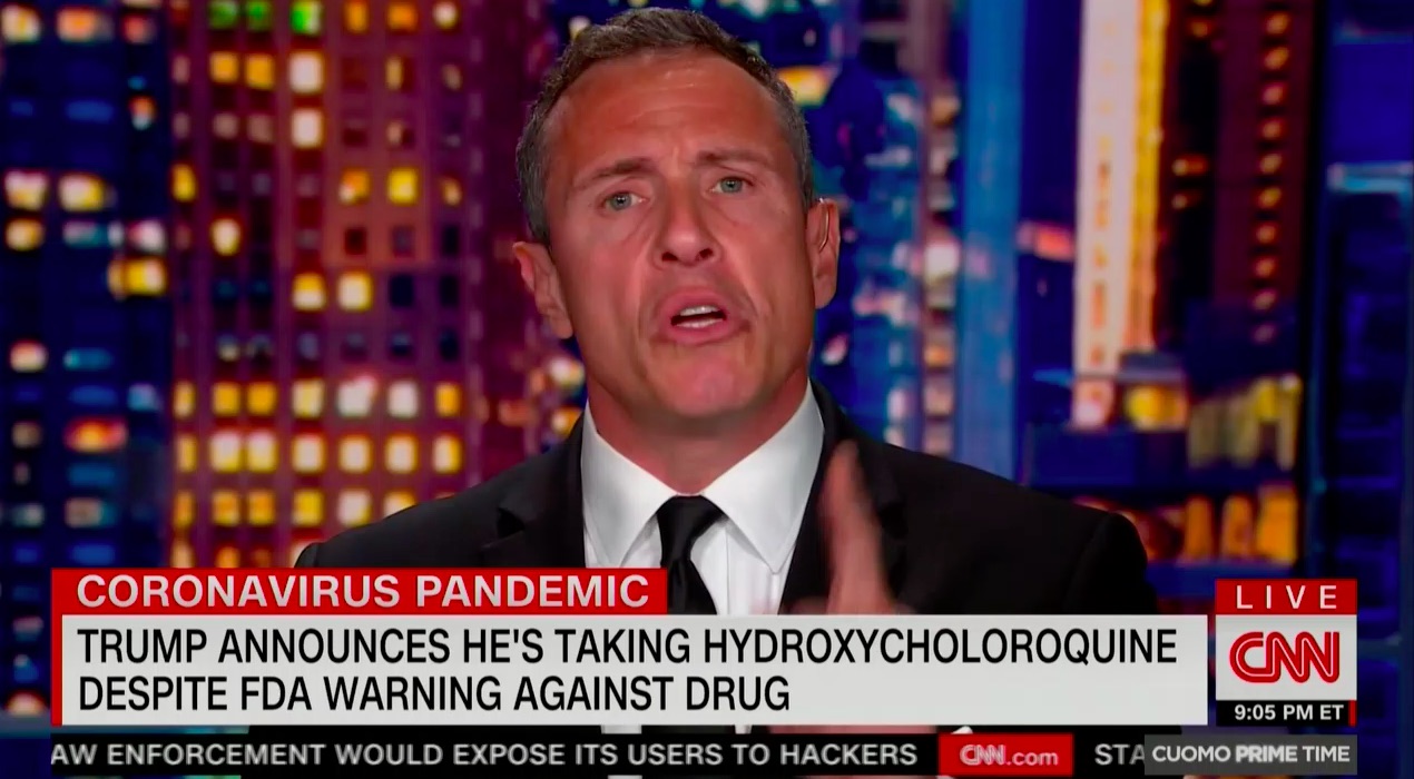 Chris Cuomo Warns Hydroxychloroquine Is Political Winner for Trump