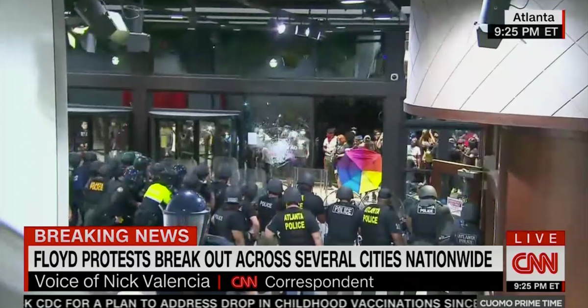 CNN's Nick Valencia Covers Tense Scene at CNN Center