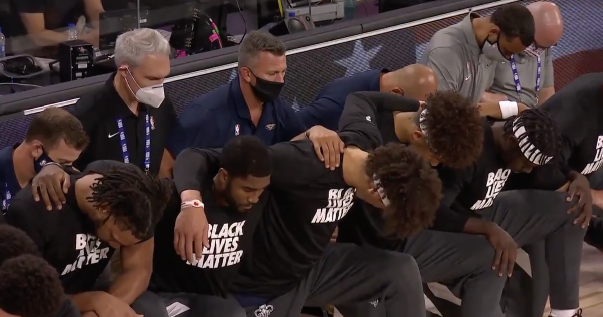NBA Players Kneel During National Anthem of Season Restart