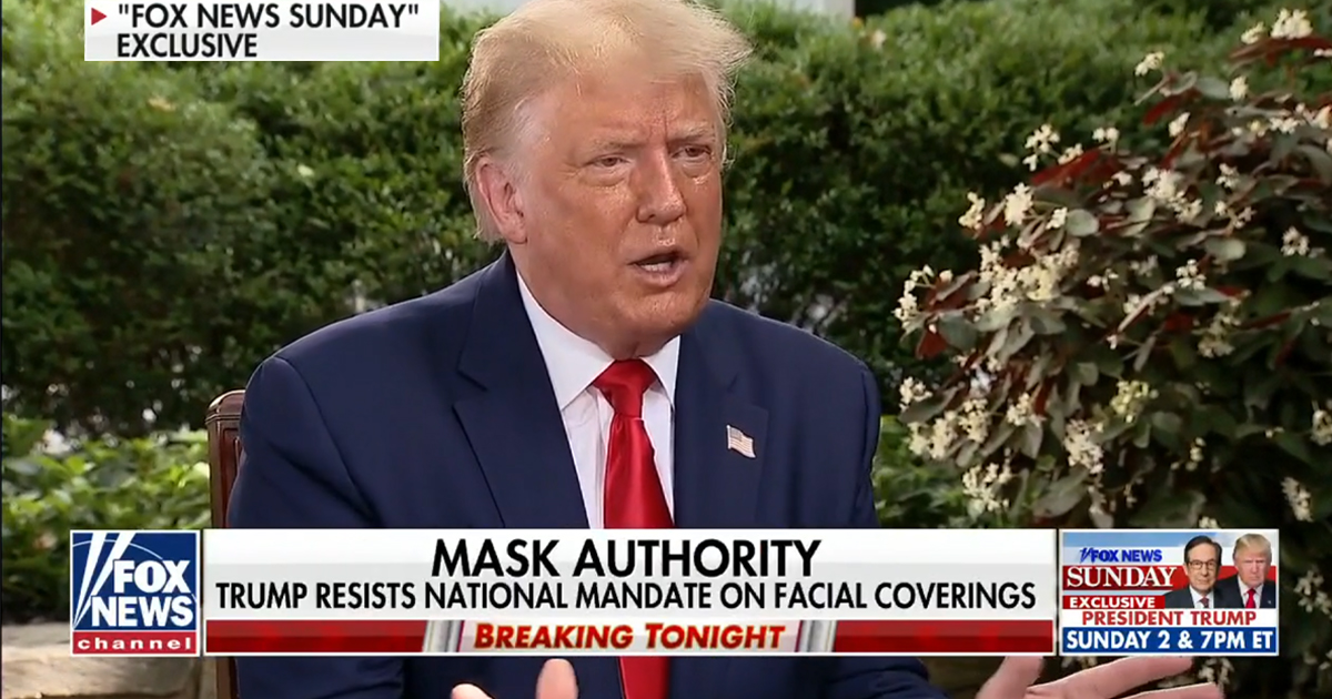 Trump Tells Chris Wallace He Believes in Masks Not Mandates