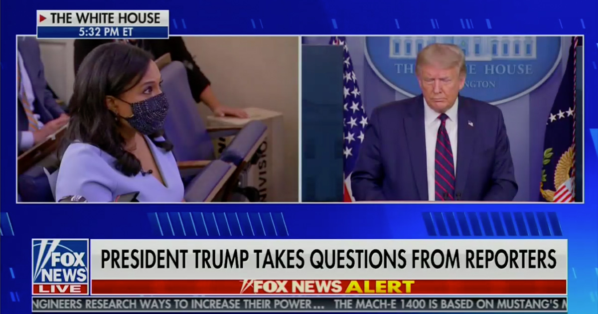 Trump Confronted at Covid Briefing Over Mask Tweet