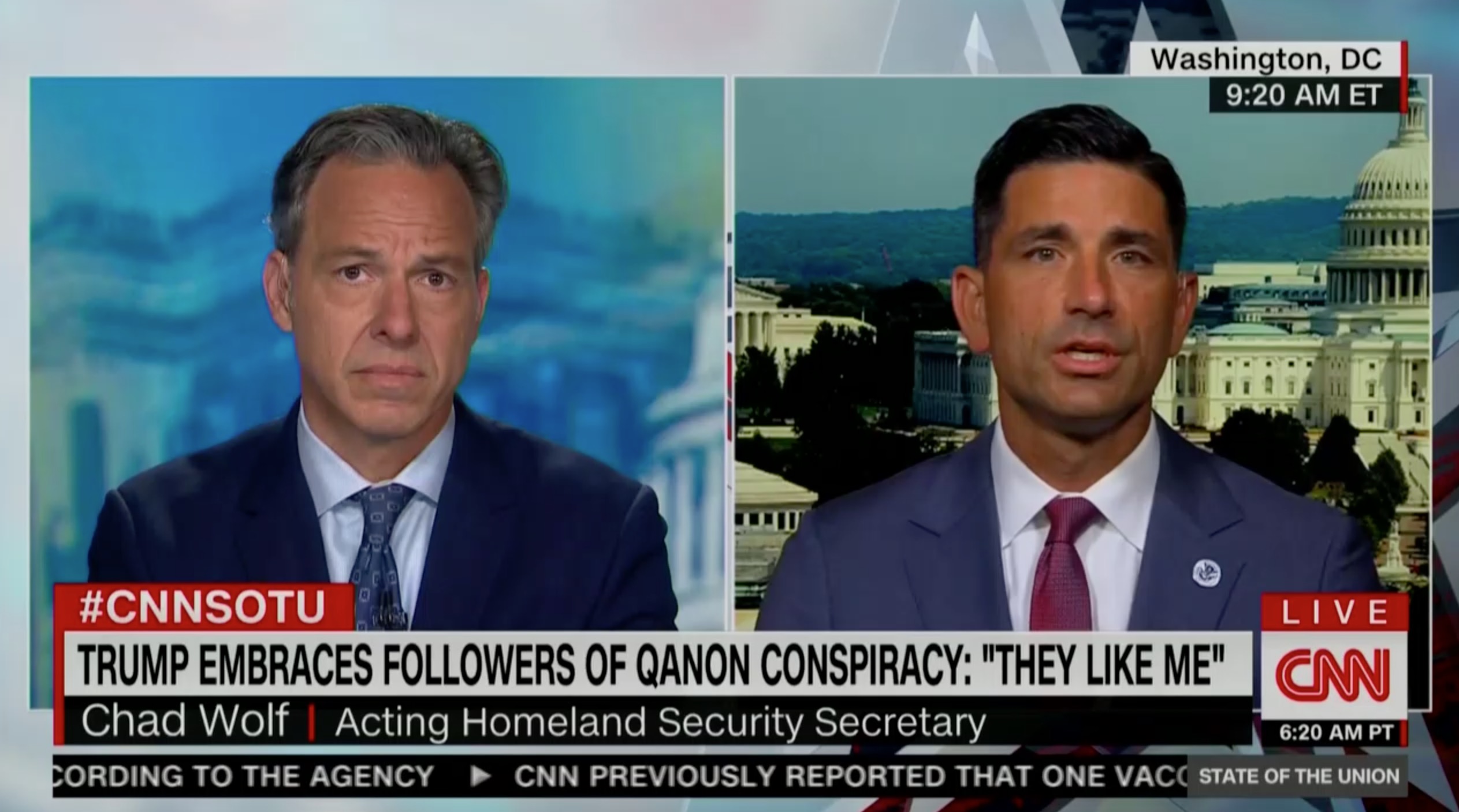 Chad Wolf Dismisses QAnon as Domestic Threat