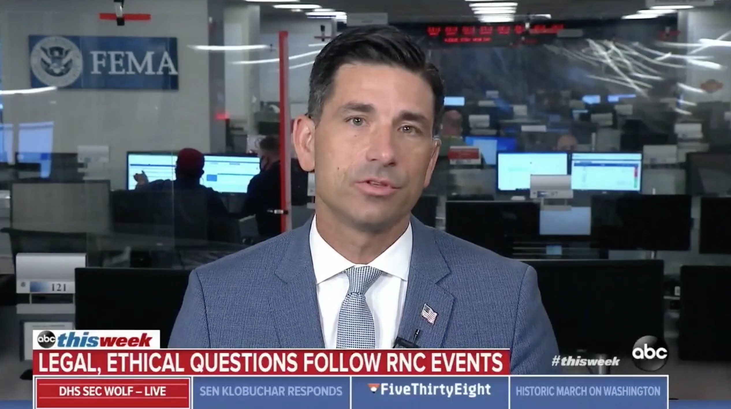 Chad Wolf Questioned On White House Naturalization Ceremony