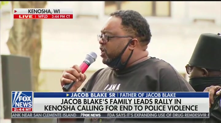 Jacob Blake's Father Gives Emotional Address At BLM Rally