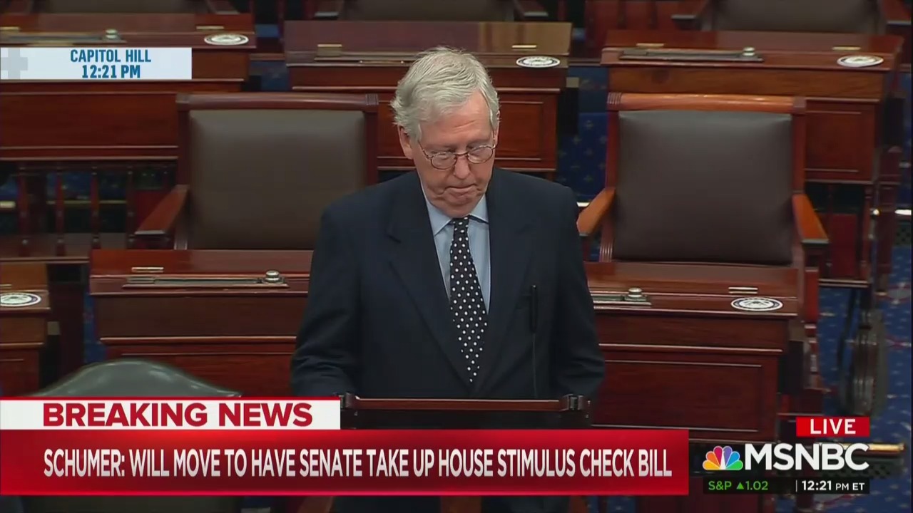 VIDEO: Mitch McConnell Delays Senate Vote on ,000 Stimulus