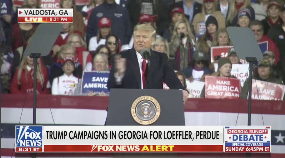 Trump Says He Won Georgia, Crowd Chants Four More Years