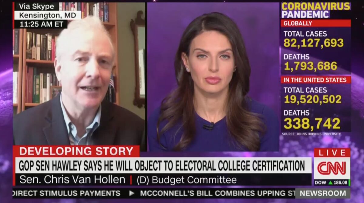 Chris Van Hollen Rips Josh Hawley's Election Challenge Plan