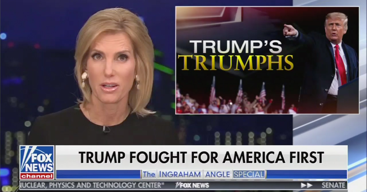 Laura Ingraham Sends Off Trump With a 'Thank You'